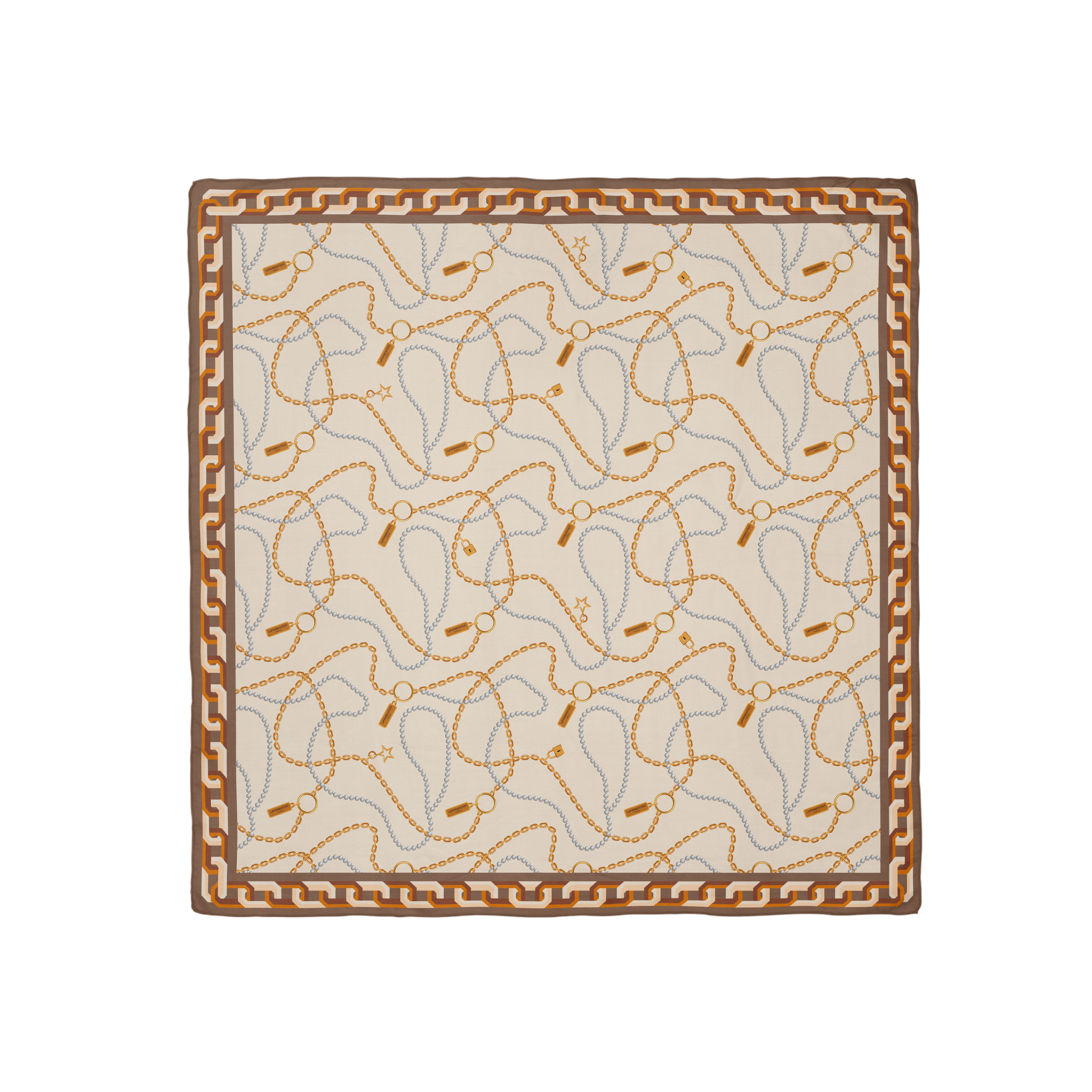 Heritage Chain and Pearls Silk Square Scarf