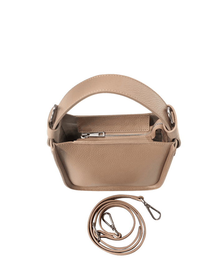 Duplo Small Hammered Leather Top Handle bag