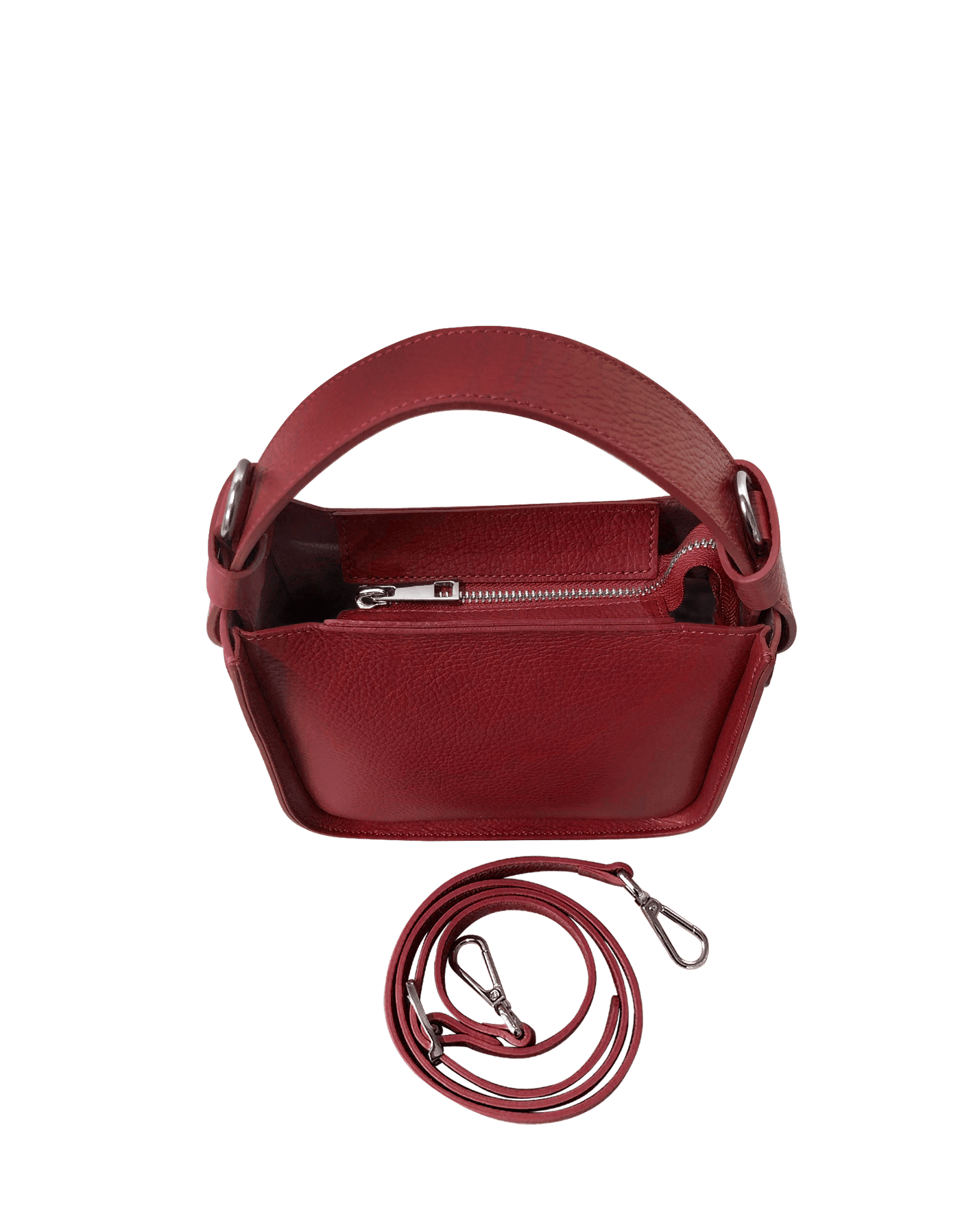 Duplo Small Hammered Leather Top Handle bag